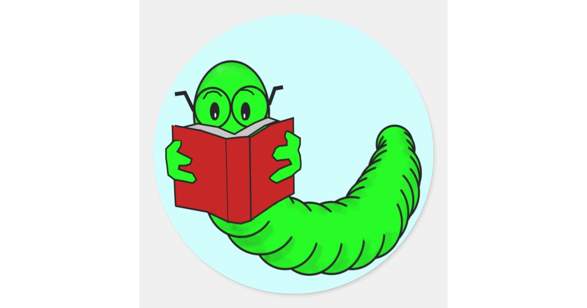 Bookworm Sticker | Zazzle