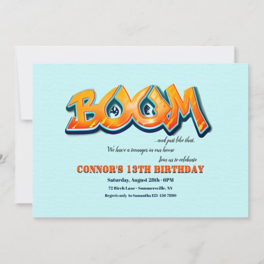 Boom Birthday Party Invitation | Zazzle.com