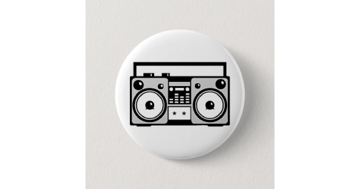 Boom Box Button | Zazzle