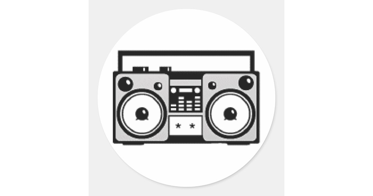 Boom Box Classic Round Sticker | Zazzle