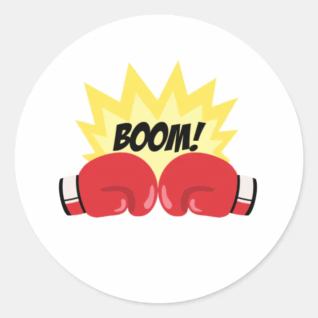 Boom Boxing Classic Round Sticker | Zazzle