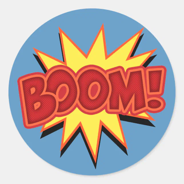 Boom! Classic Round Sticker | Zazzle