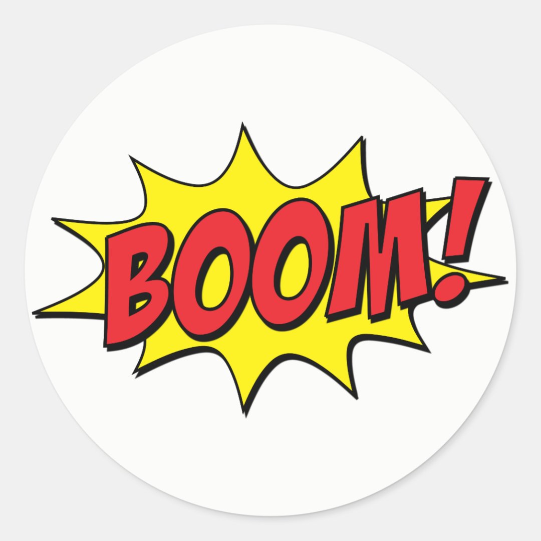 Boom Classic Round Sticker | Zazzle