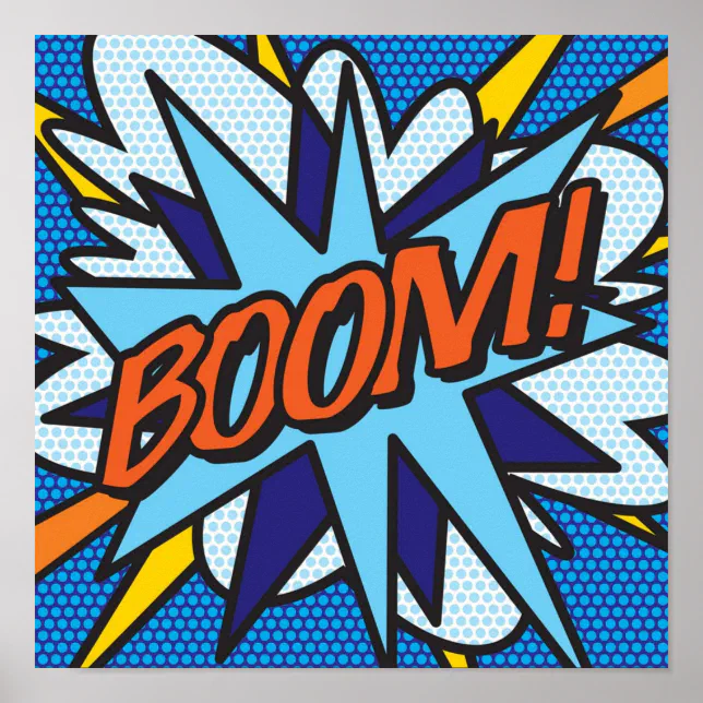 BOOM Comic Book Pop Art Modern Fun Retro Poster | Zazzle