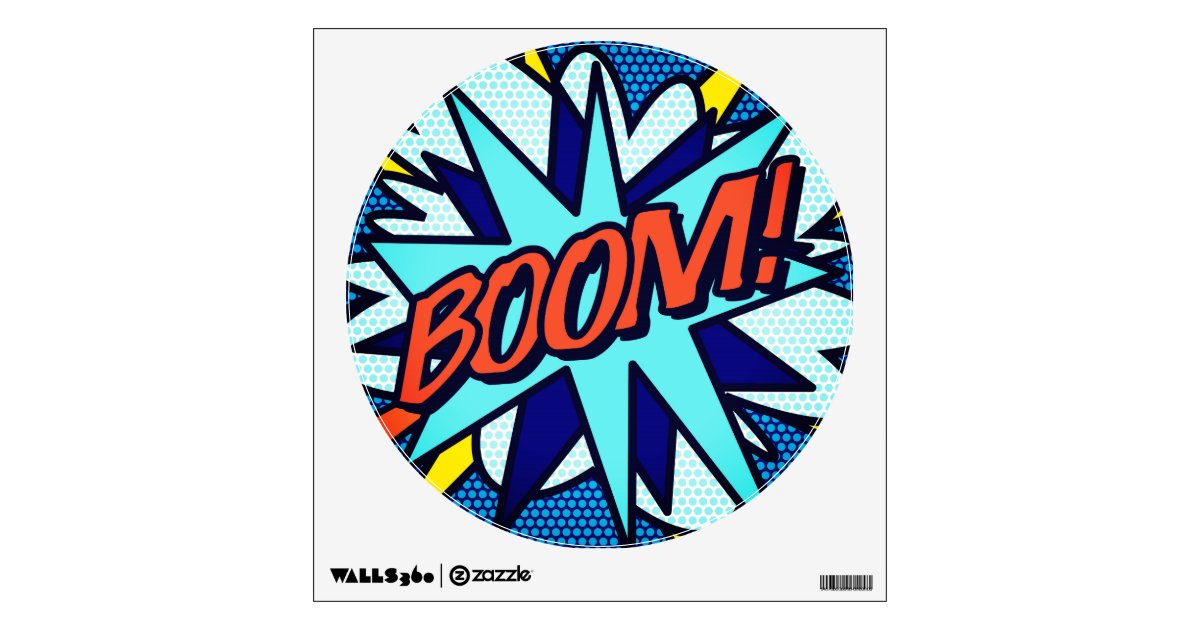 BOOM Fun Retro Comic Book Pop Art Wall Decal | Zazzle