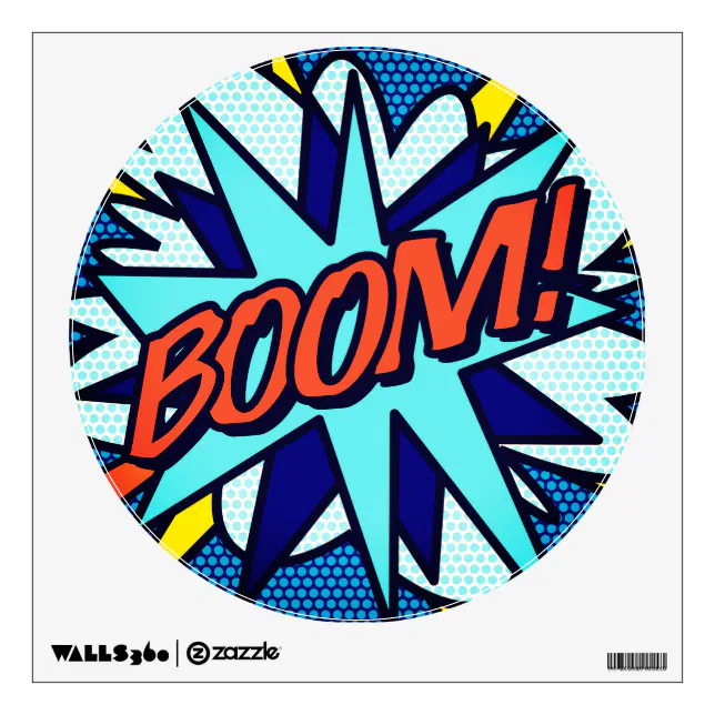 BOOM Fun Retro Comic Book Pop Art Wall Decal | Zazzle