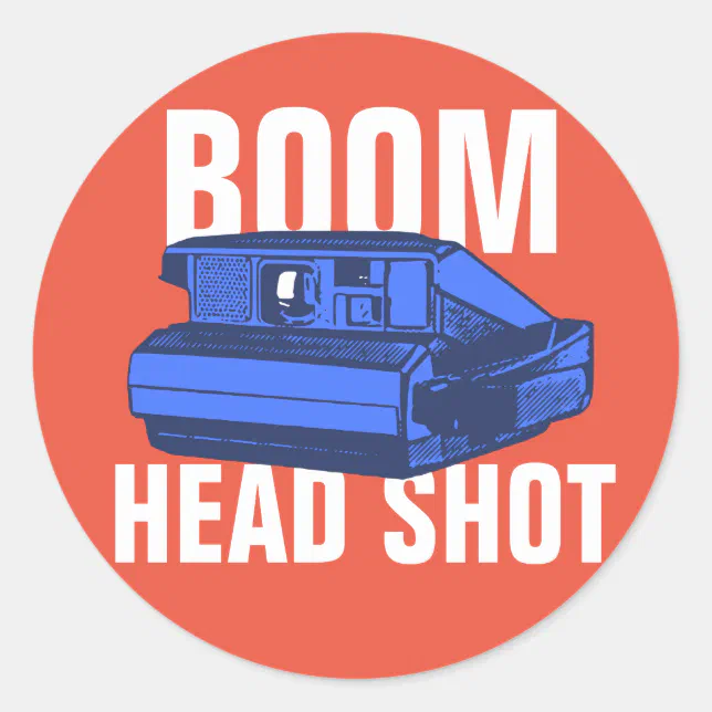 Boom Head Shot Classic Round Sticker | Zazzle