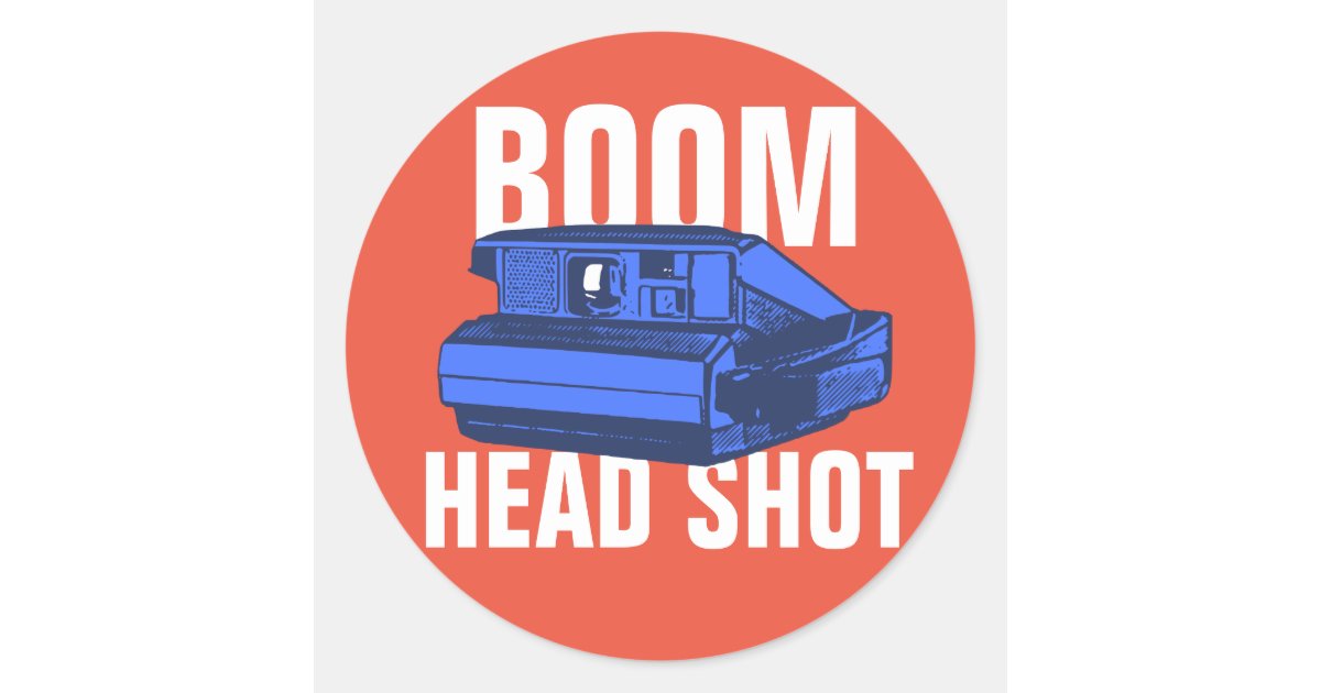 Boom Head Shot Classic Round Sticker | Zazzle