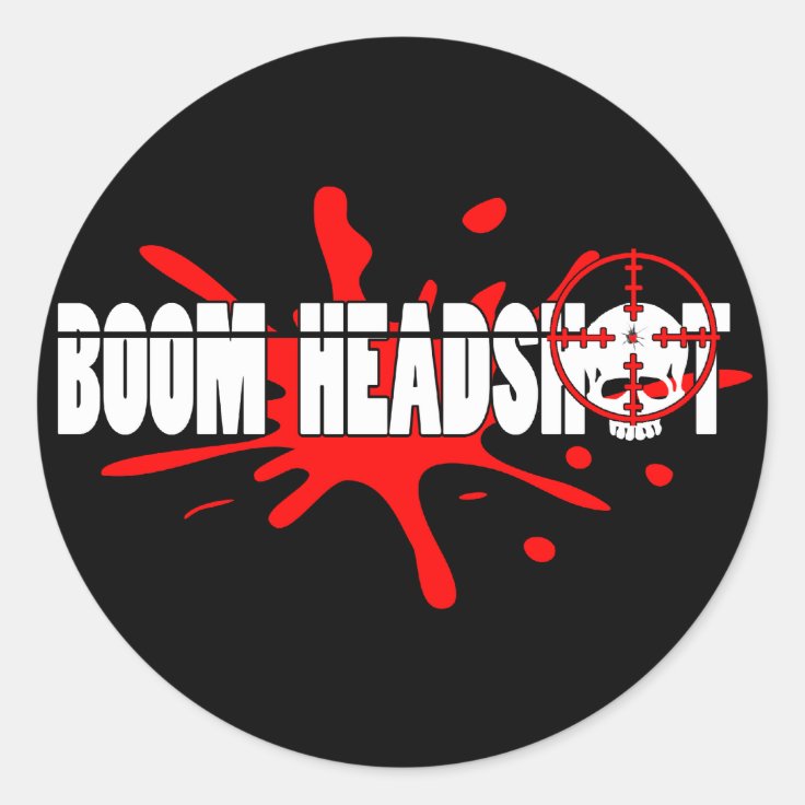 Boom Headshot Classic Round Sticker | Zazzle