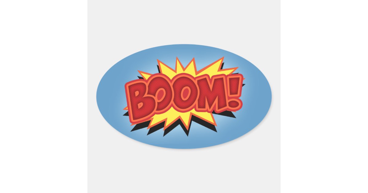 Boom! Oval Sticker | Zazzle