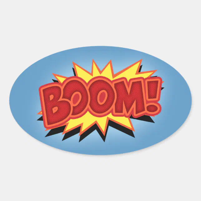 Boom! Oval Sticker | Zazzle