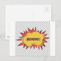 Boom Pop Art Comic Book explosion cartoon Postcard | Zazzle
