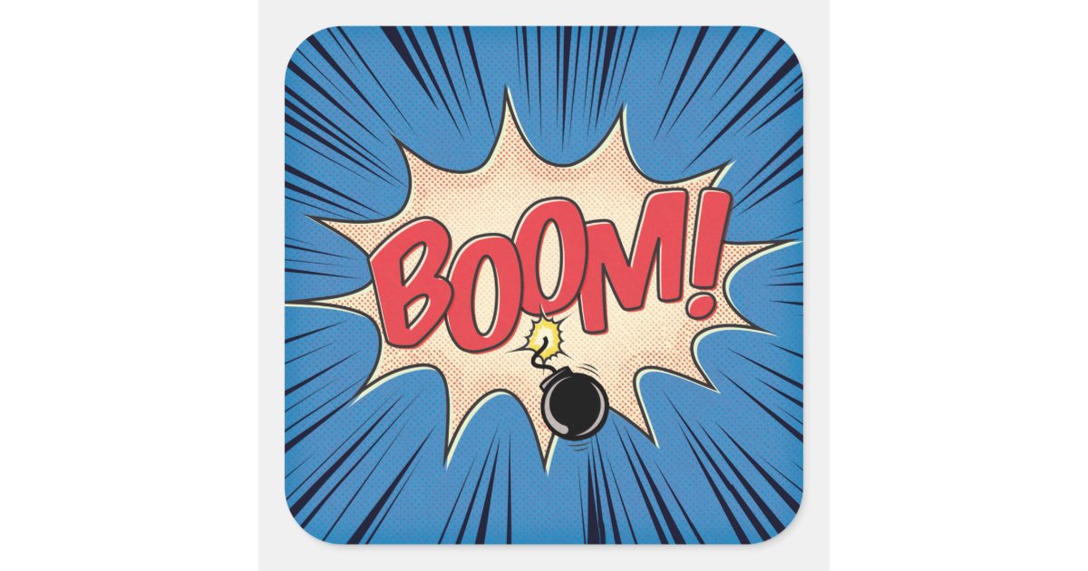Boom! Square Sticker | Zazzle