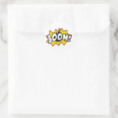 Boom Superhero Comic Action Words Classic Round Sticker | Zazzle