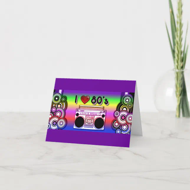 Boombox 80's Retro 80's Note Card | Zazzle