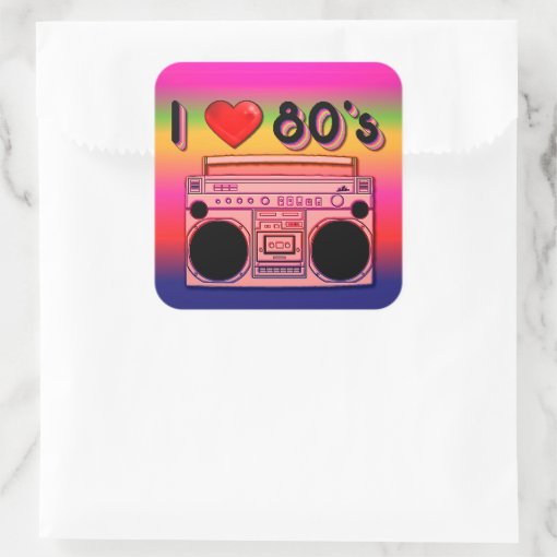 Boombox 80's Retro Stickers | Zazzle