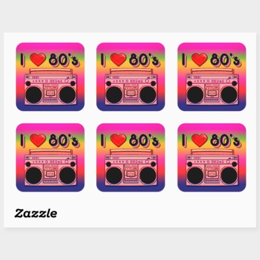 Boombox 80's Retro Stickers | Zazzle