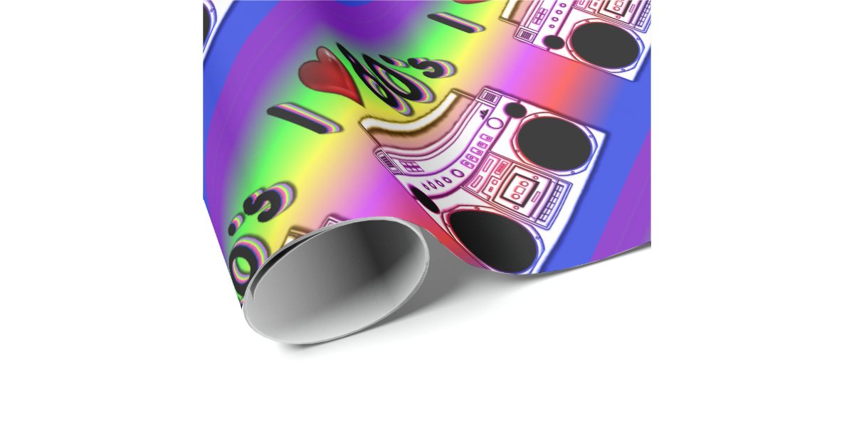 Boombox 80's Retro Wrapping Paper | Zazzle