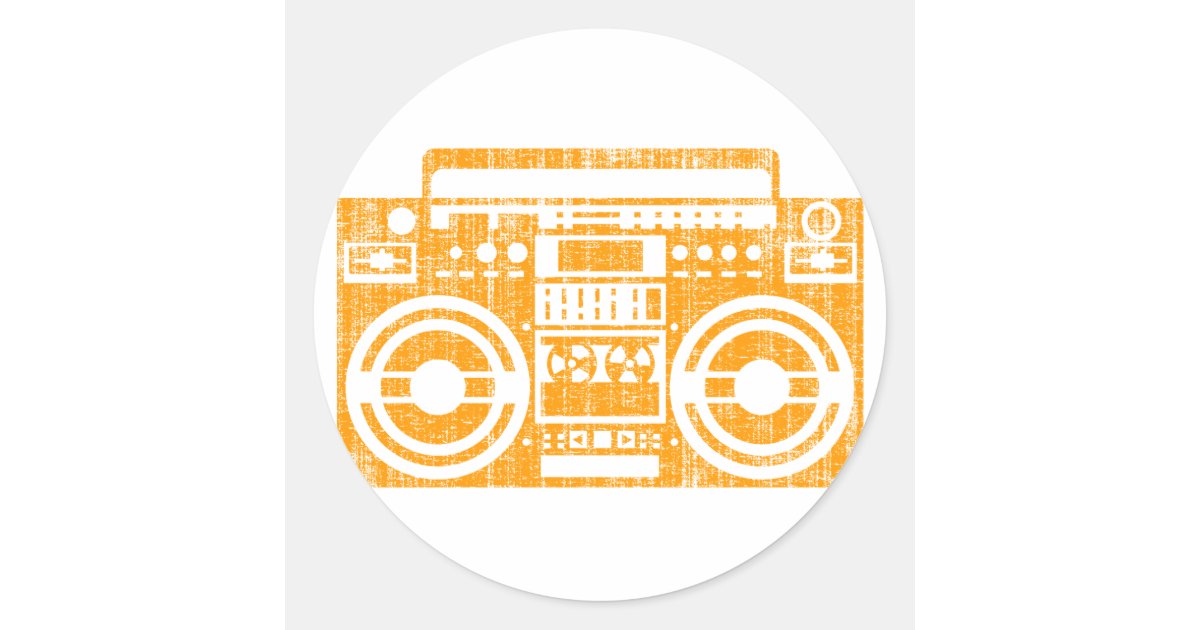 Boombox Classic Round Sticker | Zazzle