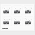 Boombox Ghetto Blaster Jambox Radio Cassette Square Sticker | Zazzle