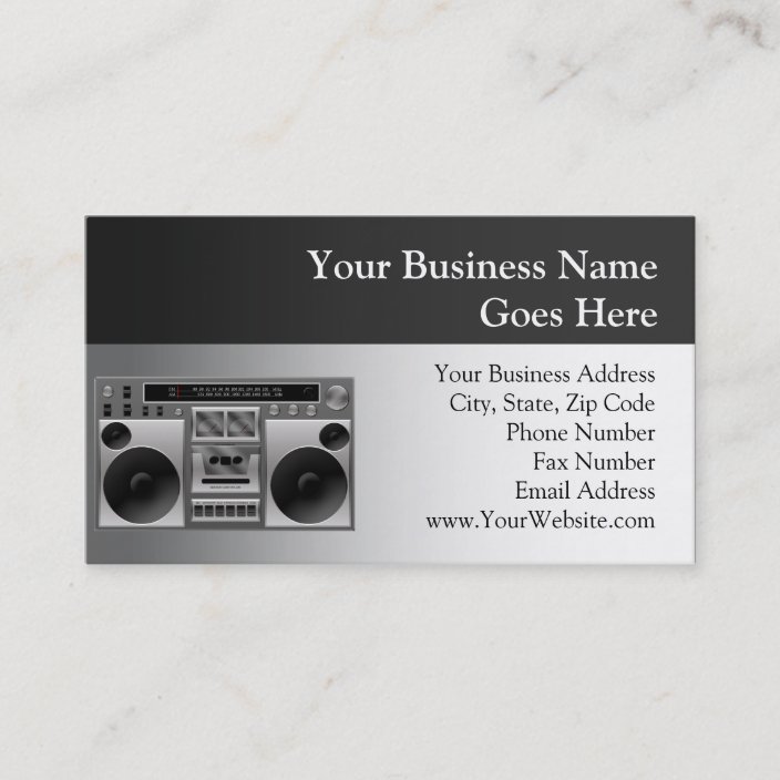 Boombox Radio Graphic Business Card | Zazzle.com