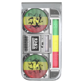 boombox reggae silver finish money clip | Zazzle