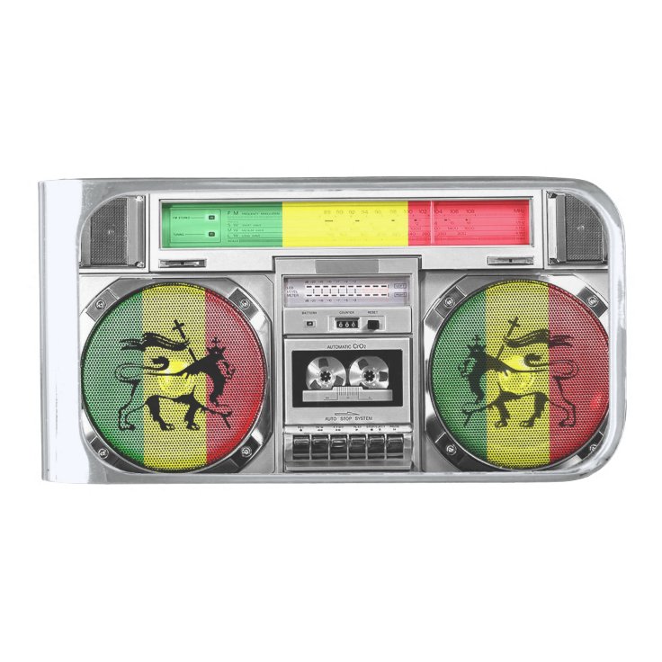 boombox reggae silver finish money clip | Zazzle