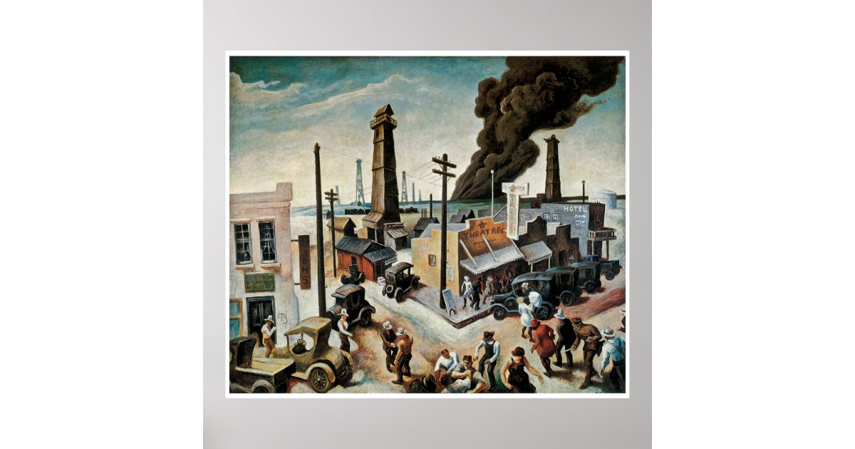 Boomtown by Thomas Hart Benton 1928 Poster | Zazzle