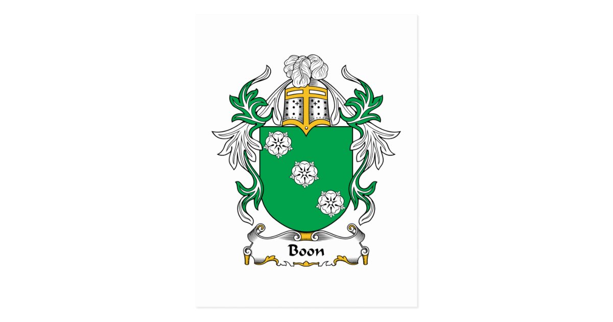Boon Family Crest Postcard | Zazzle.com