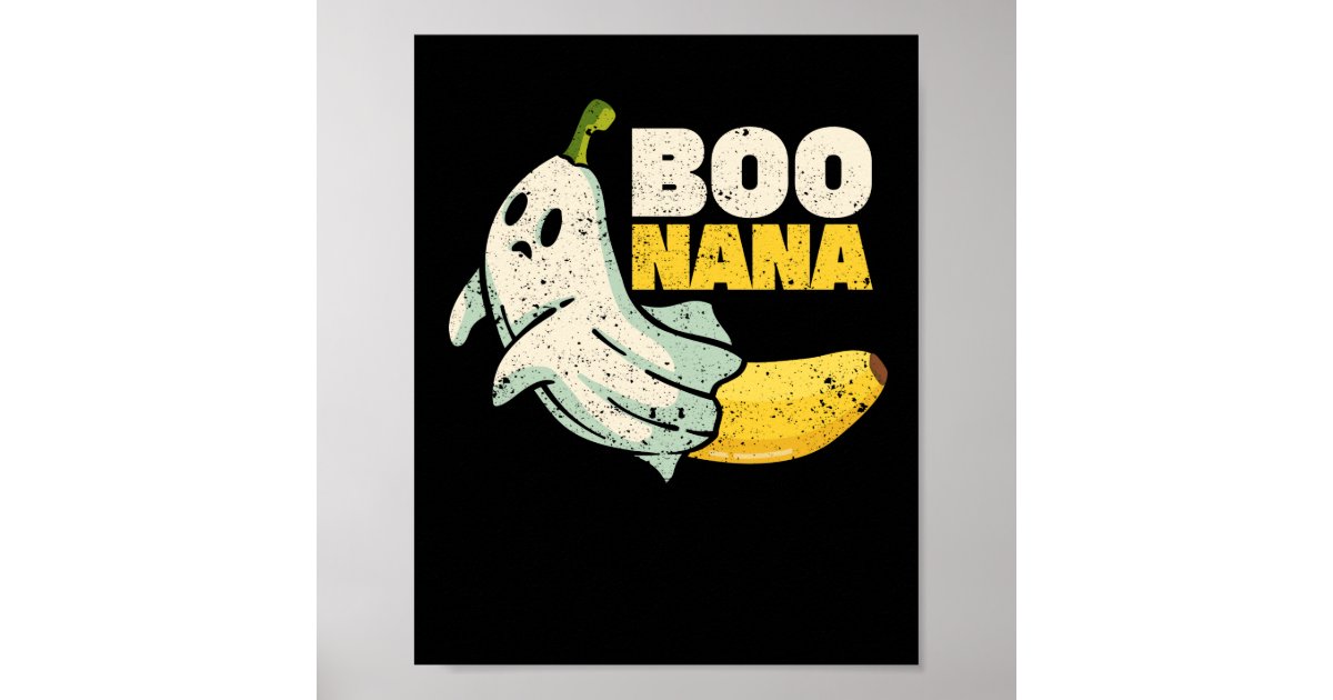 Boonana Cute ghost banana Halloween Poster | Zazzle