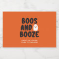 Boos and Booze Adult Halloween Ghost Orange Liquor Bottle Label | Zazzle