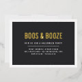 Boos & Booze Adult Halloween Party Foil Invitation | Zazzle
