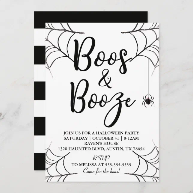 Boos & Booze Halloween Invitation | Zazzle