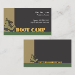 Boot Camp - black Business Card | Zazzle