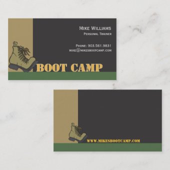 Boot Camp - black Business Card | Zazzle