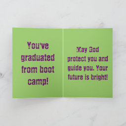 Boot Camp Graduation Card | Zazzle