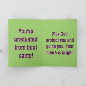 Boot Camp Graduation Card | Zazzle