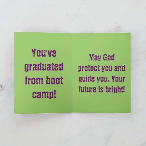 Boot Camp Graduation Card | Zazzle