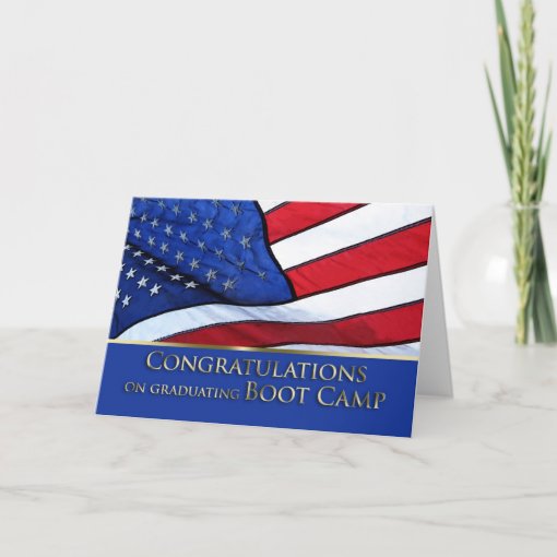 Boot Camp Graduation Congratulations- American Fla Card | Zazzle