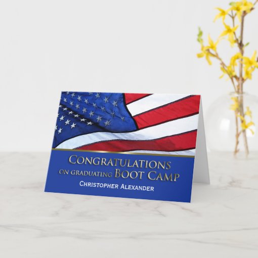 Boot Camp Graduation Congratulations-U.S.Flag Card | Zazzle