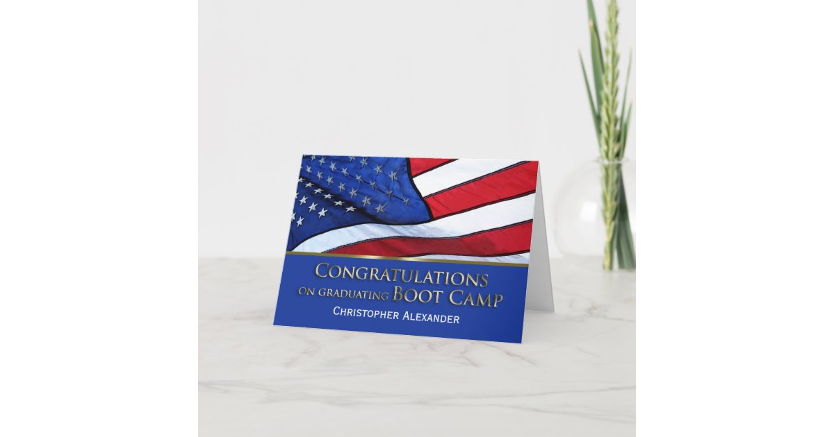 Boot Camp Graduation Congratulations-U.S.Flag Card | Zazzle