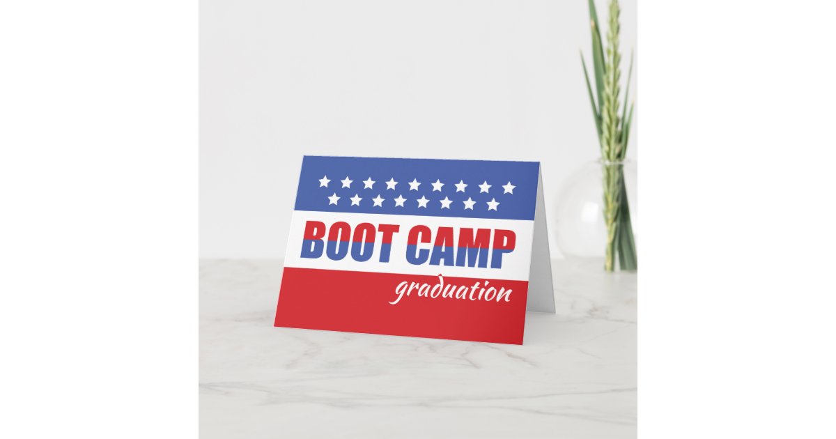 Boot Camp Graduation Congratulations with Stars Card | Zazzle.com