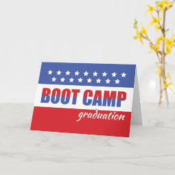 Boot Camp Graduation Congratulations with Stars Card | Zazzle