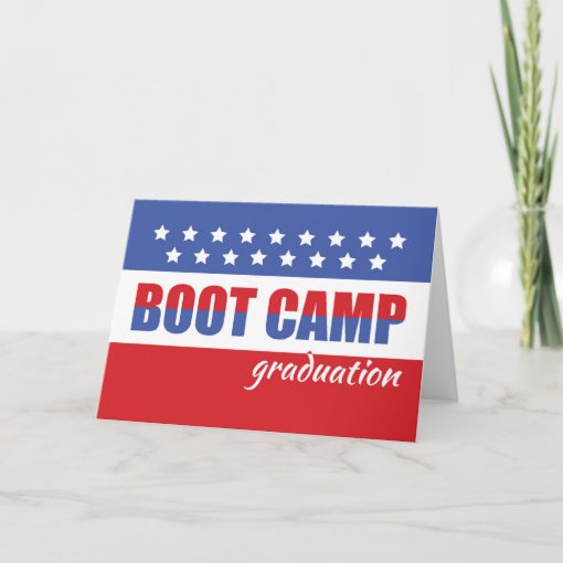 Boot Camp Graduation Congratulations with Stars Card | Zazzle