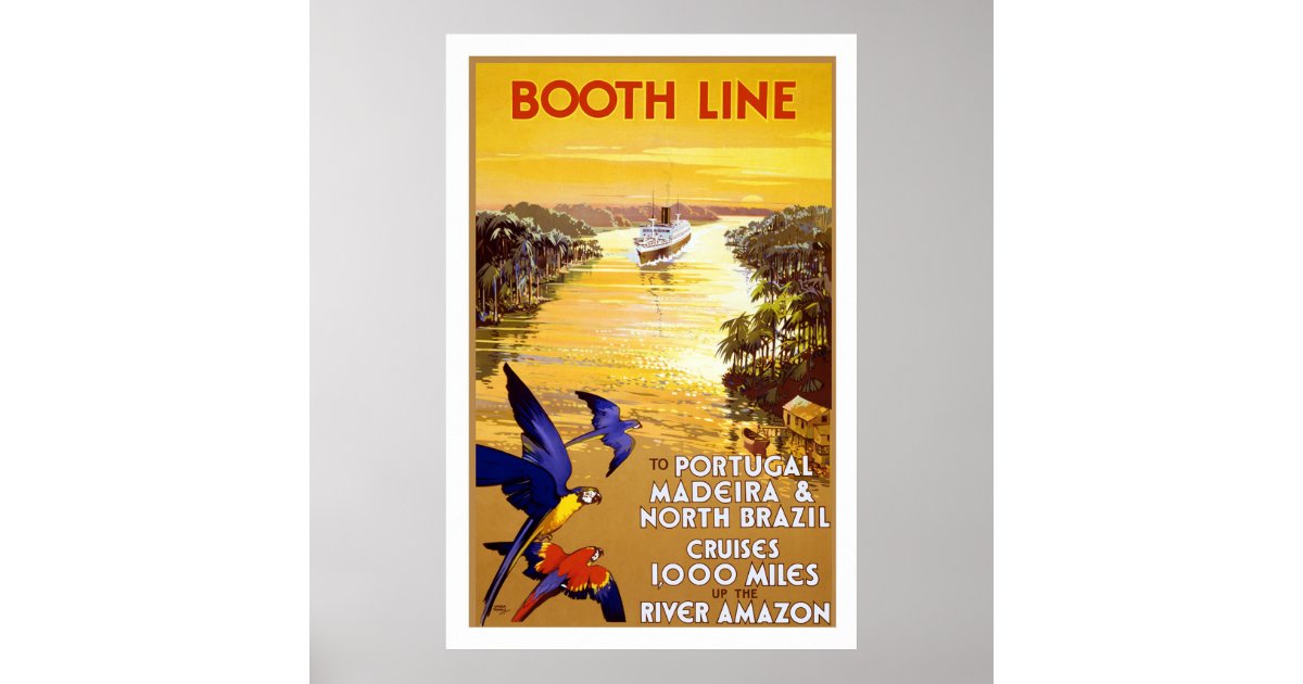 " Booth Line" Vintage Travel Poster | Zazzle