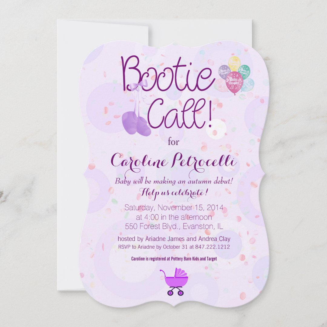 "bootie call" baby shower invitation | Zazzle