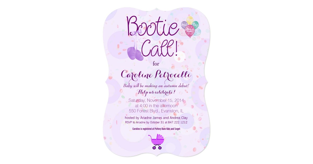 "bootie call" baby shower invitation | Zazzle.com