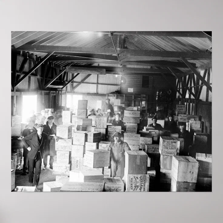 Bootleg Whiskey Warehouse, 1920. Vintage Photo Poster | Zazzle