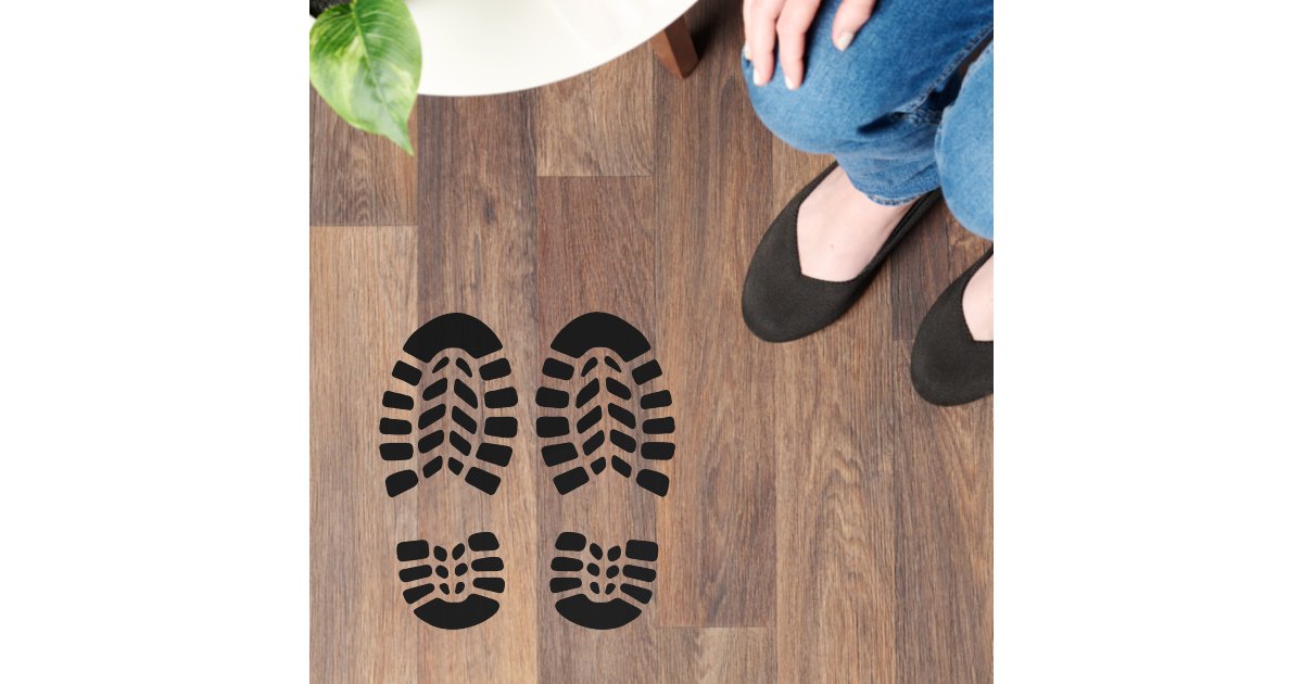Bootprint left / right Black boot floor prints Decals | Zazzle