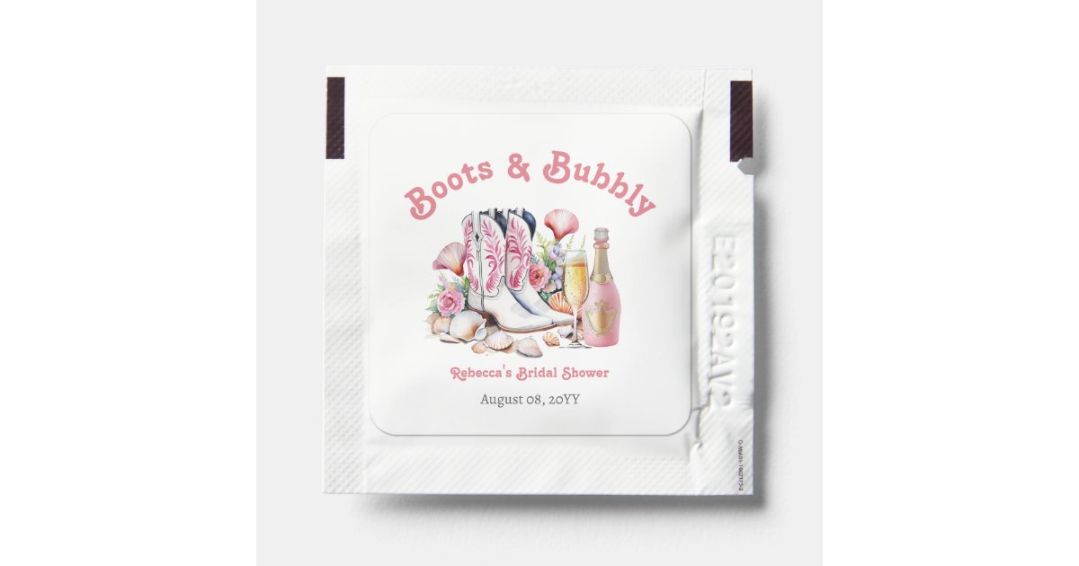 Boots and Bubbly Coastal Cowgirl Bridal Shower Hand Sanitizer Packet ...